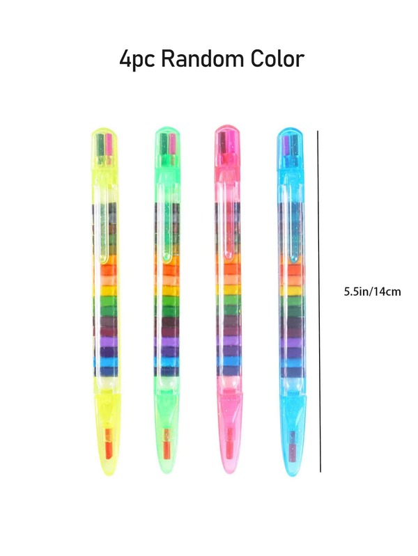 4pcs 20-color Wax Crayons, Random Color Changeable Refillable Crayons ...