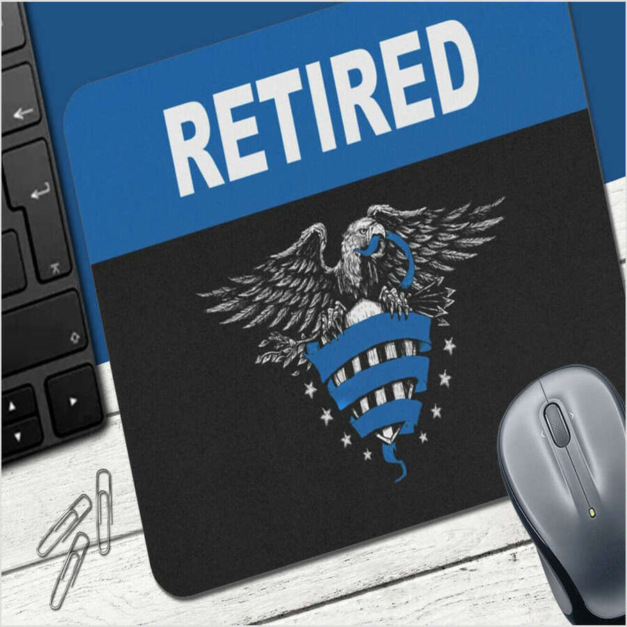 MOUSE PAD - Police #15 Cop Officer Retired Law Enforcer Thin Blue Line ...
