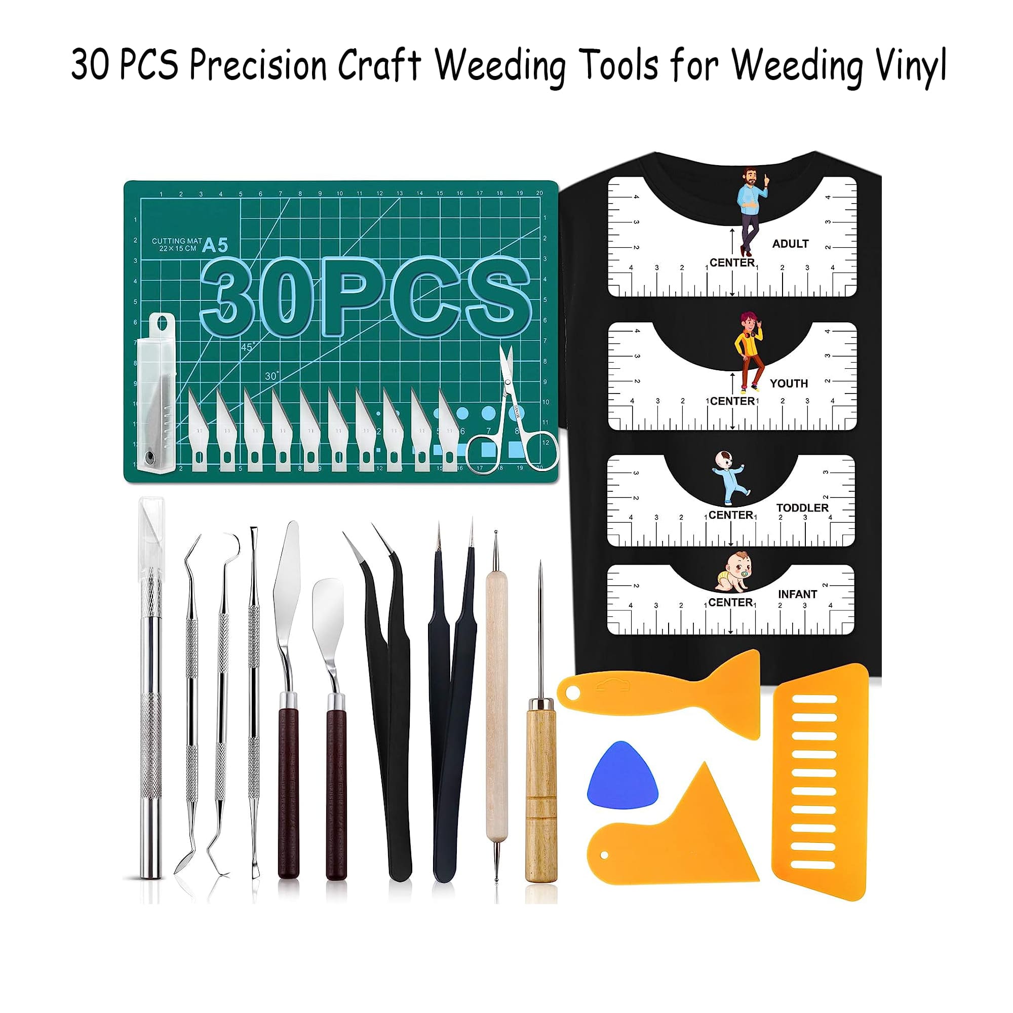 30 PCS Precision Craft Weeding Tools for Weeding Vinyl, DIY Art Work ...