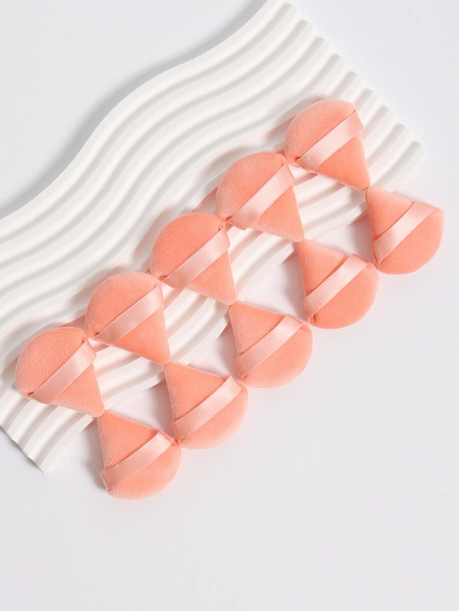 10pcs Triangle Shape Velvet Powder Puff For Contouring, Eye And Corner ...