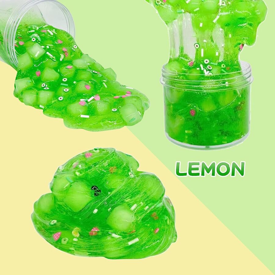 Jelly Cube Crunchy Slime 3 Pack, Clear Slime Kit Super Soft and Non ...