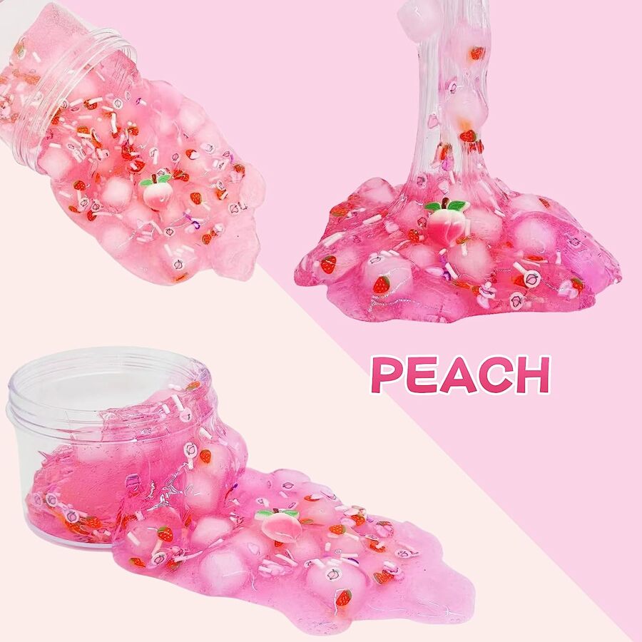 Jelly Cube Crunchy Slime 3 Pack, Clear Slime Kit Super Soft and Non ...