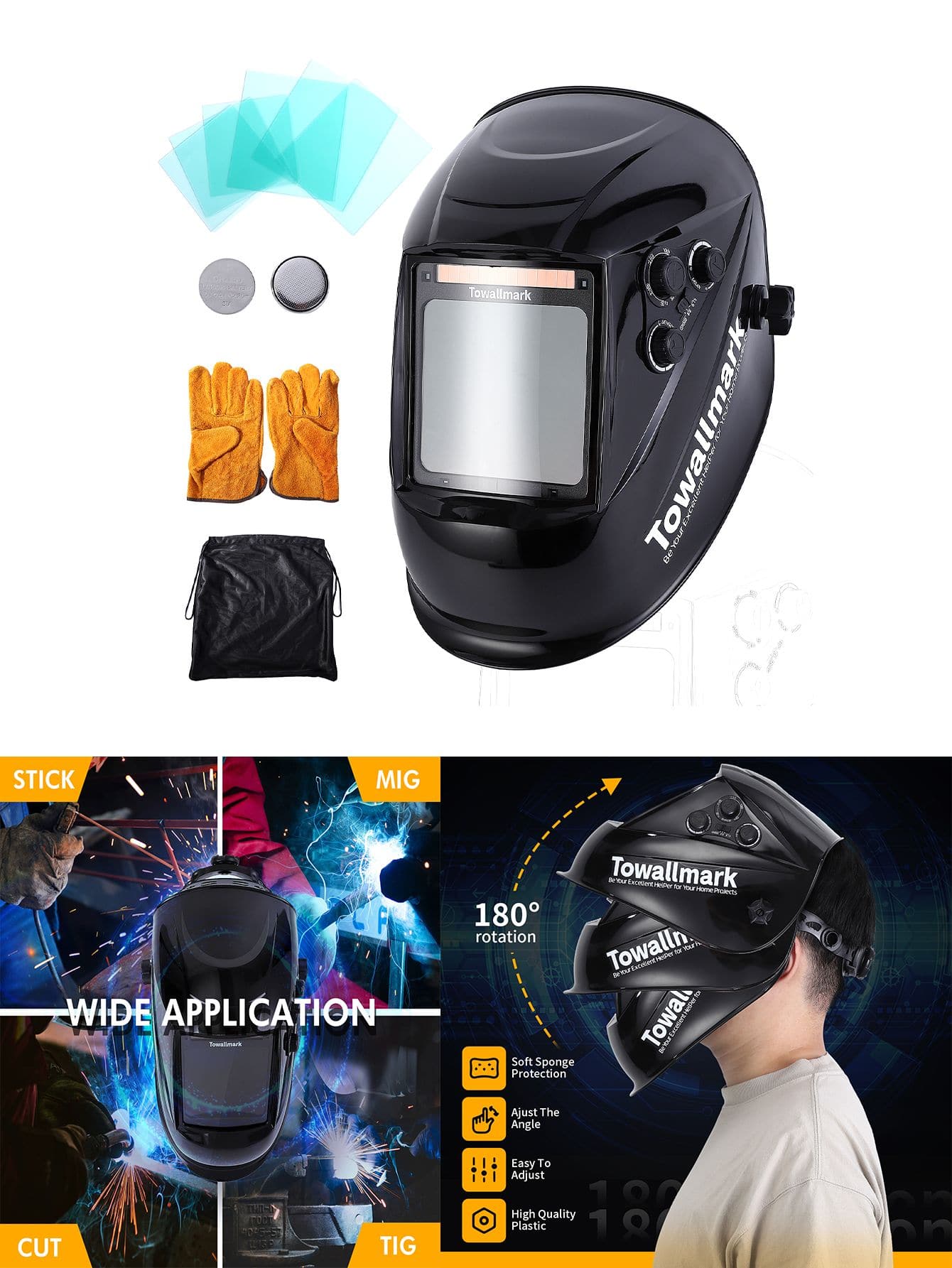 Harbor Freight Welding Helmet Auto Darkening Solar Powered Hood With ...
