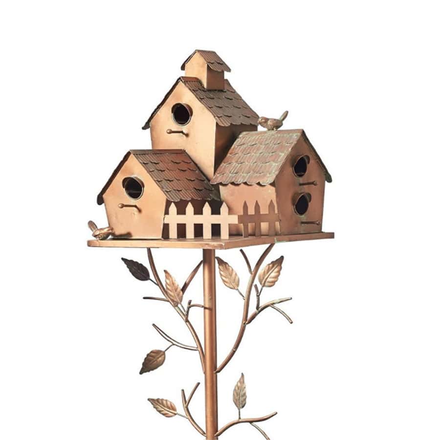 Metal Birdhouse Garden Stakes Bird Cage Art Stakes Garden Bird Resting ...