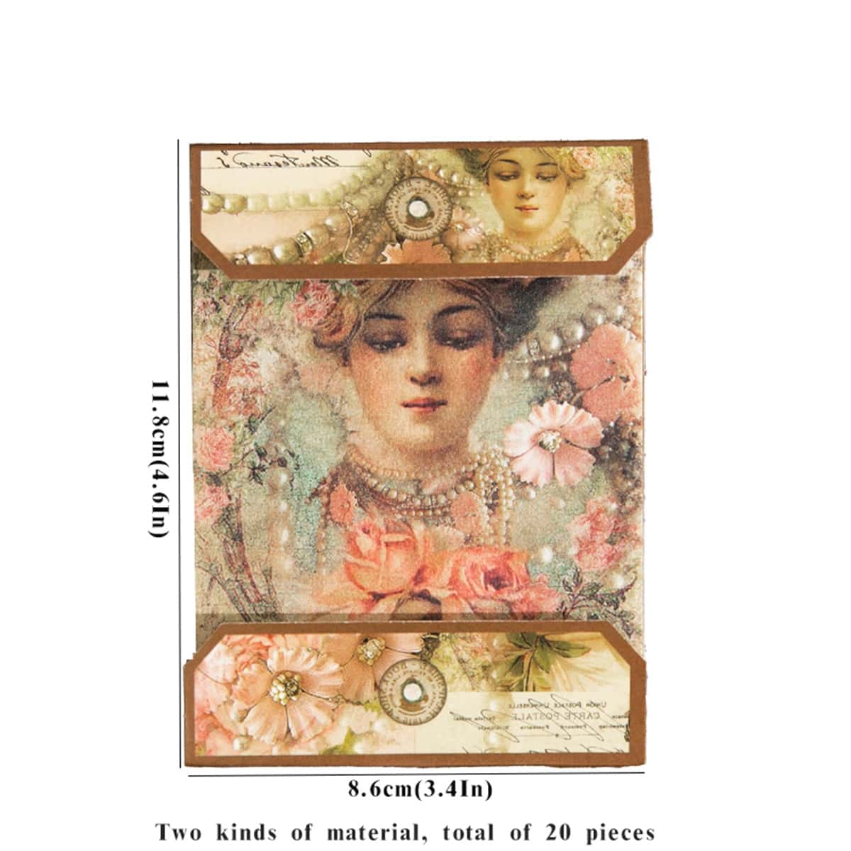 20 Sheets/set Vintage Pattern Scrapbook Cardstock & Collage Material ...