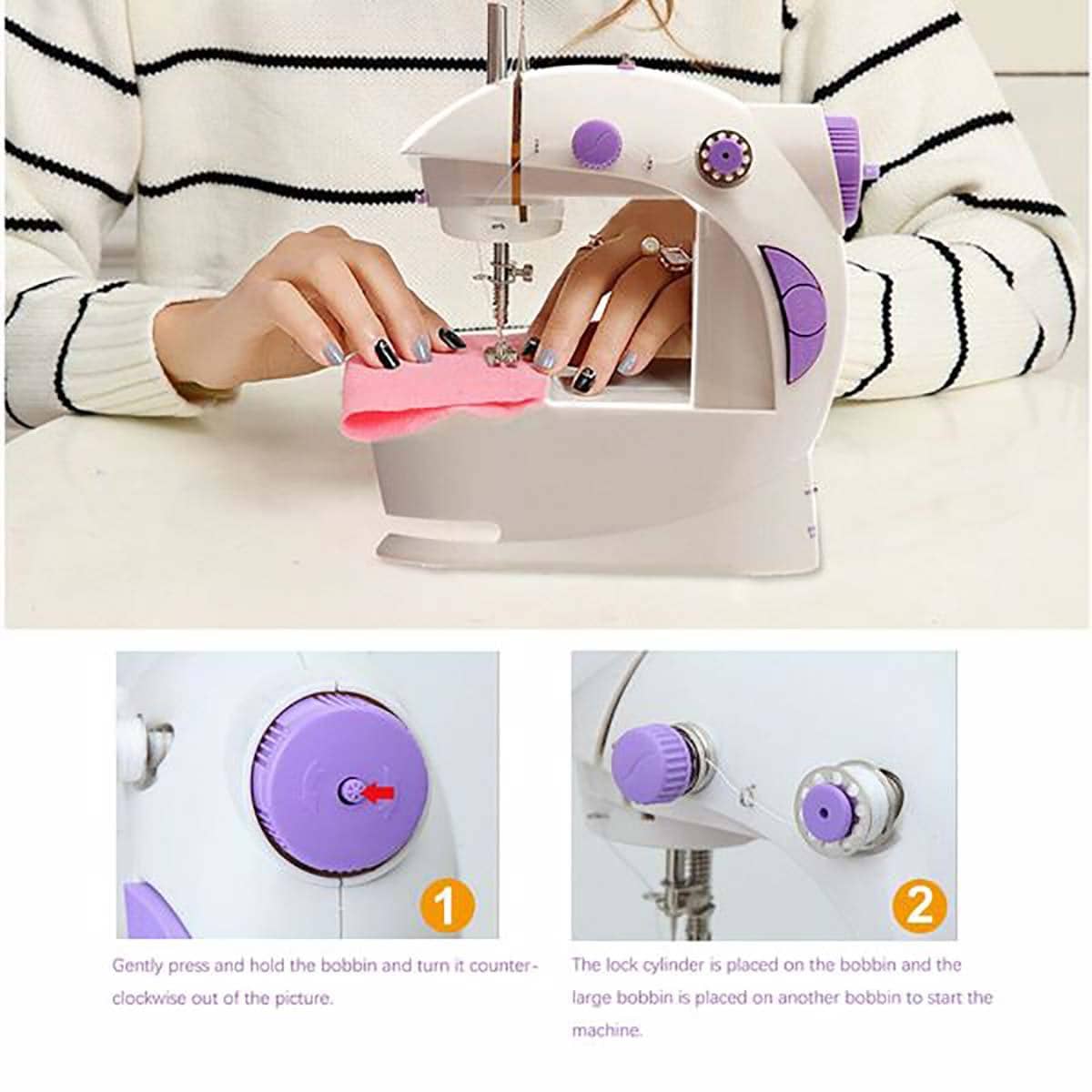 2 Pcs Sewing Machine for Beginners and Kids,Sewing Machines with ...