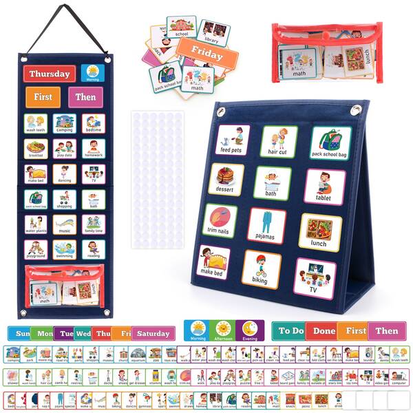 Visual Schedule Chart for Kids, Daily Calendar and Weekly Progress ...