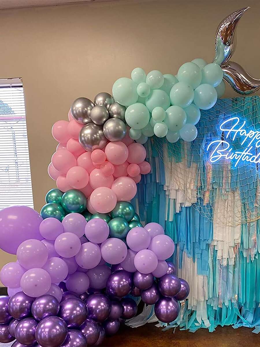 Mermaid Balloon Garland Kit, 117Pcs Little Mermaid Balloon Arch with ...