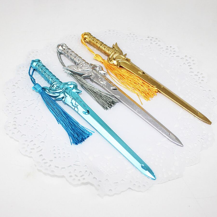 3pcs Random Color Neutral Pens Creative Sword & Long Sword & Tassel ...