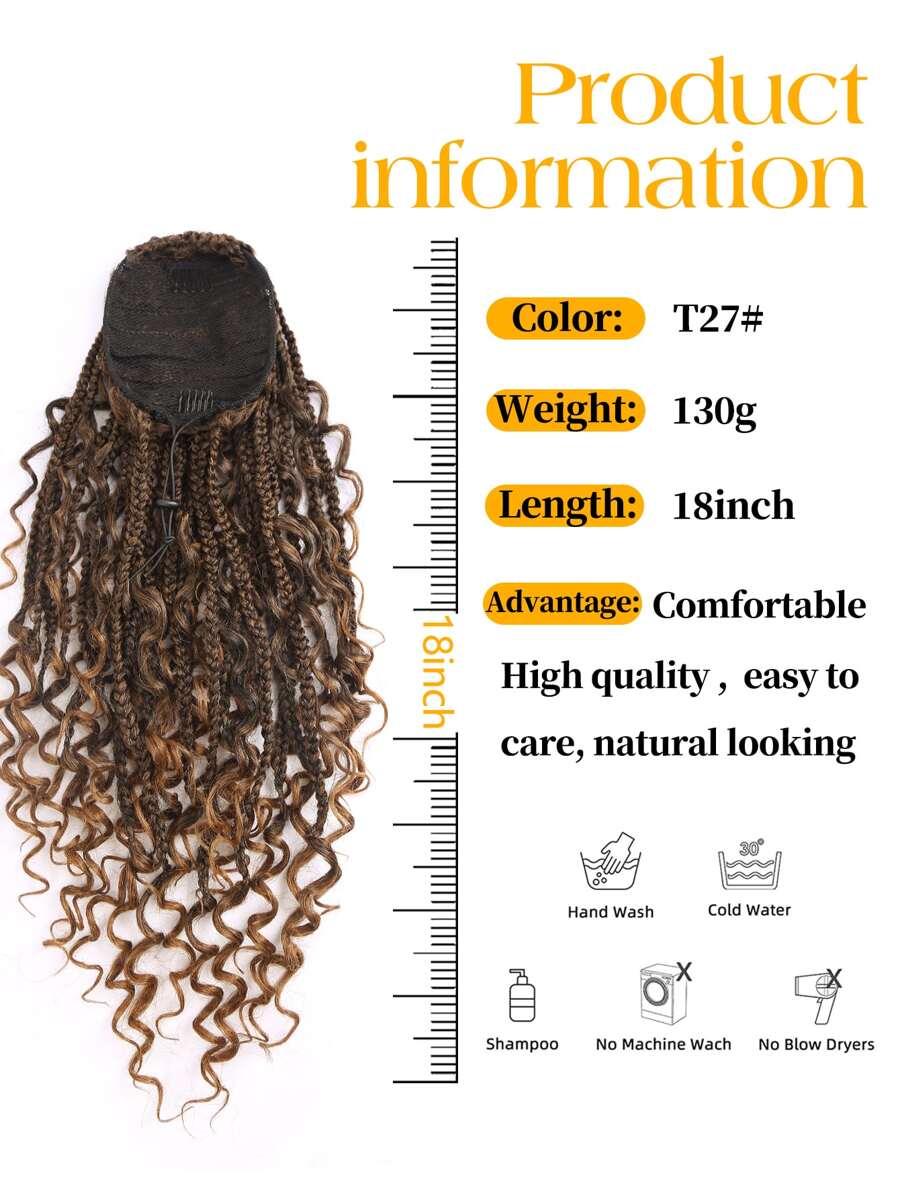 amir hair Braided Drawstring Ponytail Long Curly Box Braids Ponytail ...