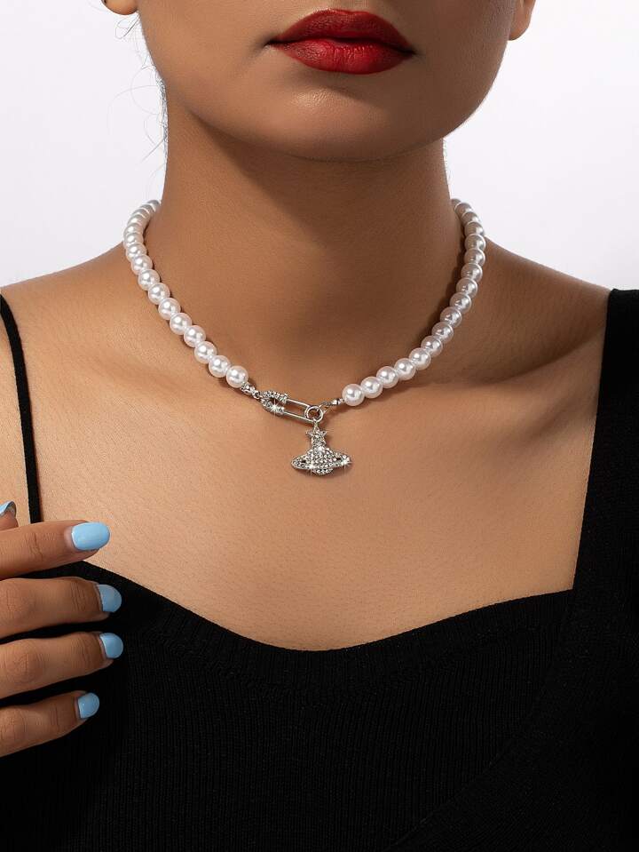 Vivienne westwood pearl necklace shein store