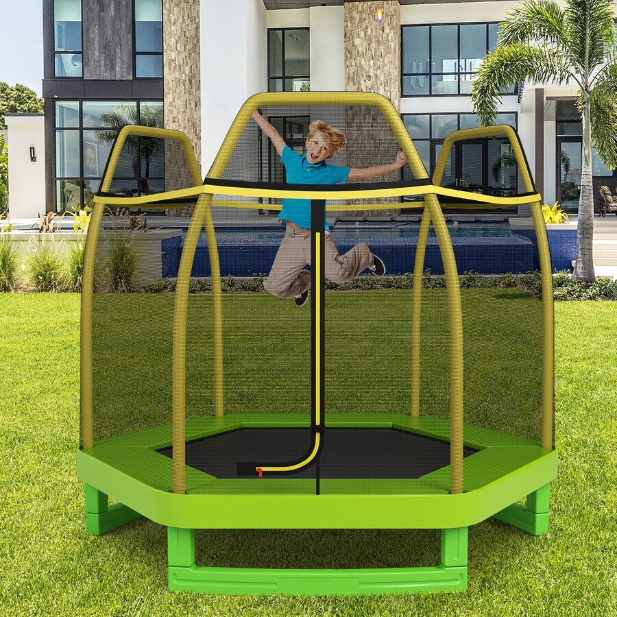 Costway 7FT Kids Trampoline Outdoor Indoor Recreational Bounce Jumper ...