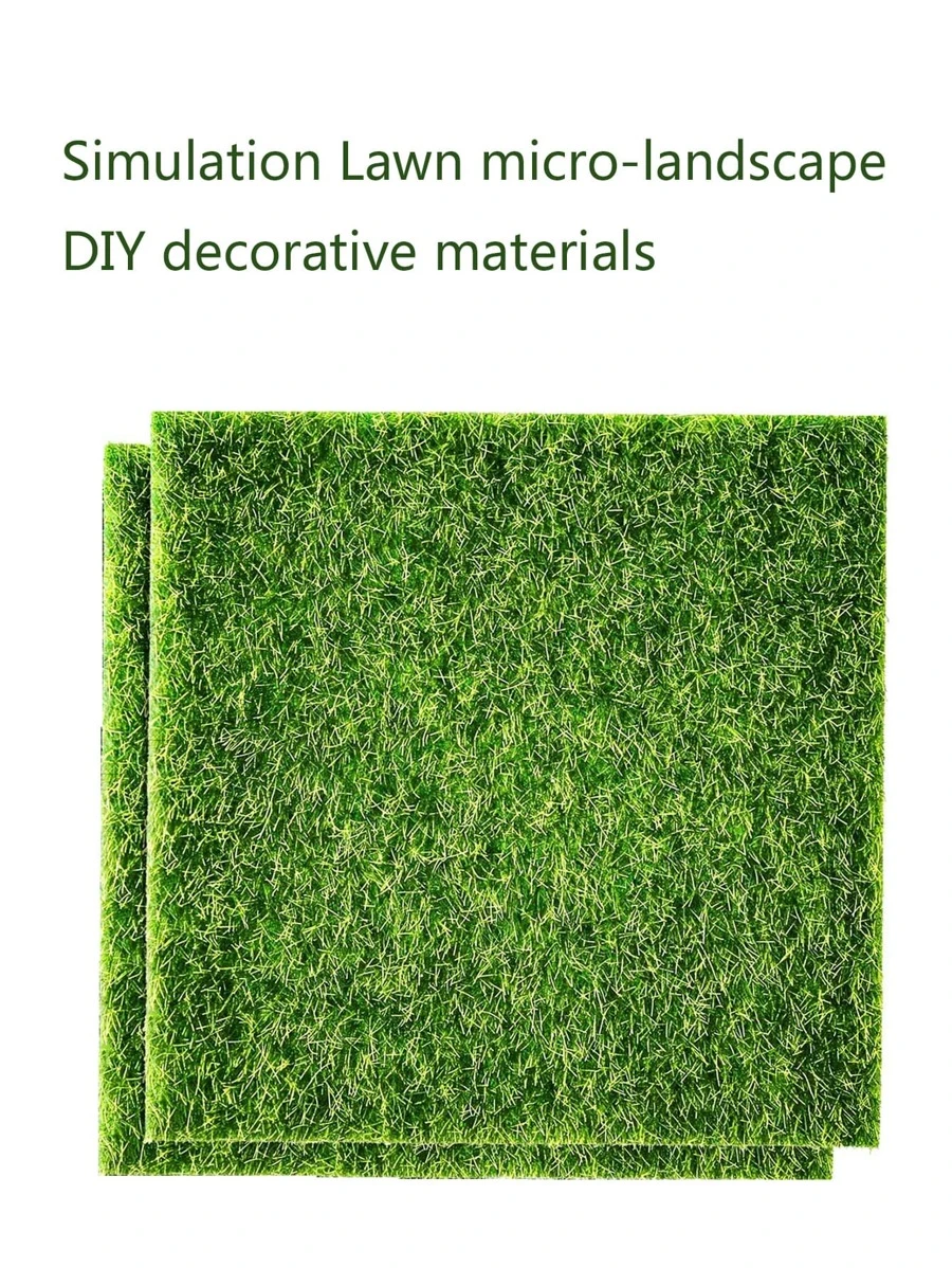 2pcs Artificial Fairy Garden Grass Lawn For Miniature Garden Toy House ...