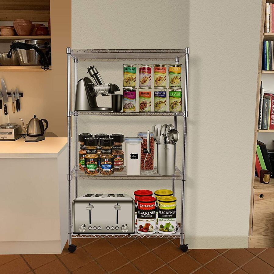 OSQI Simple Deluxe 4-Tier Heavy Duty Storage Shelving Unit, Heught ...