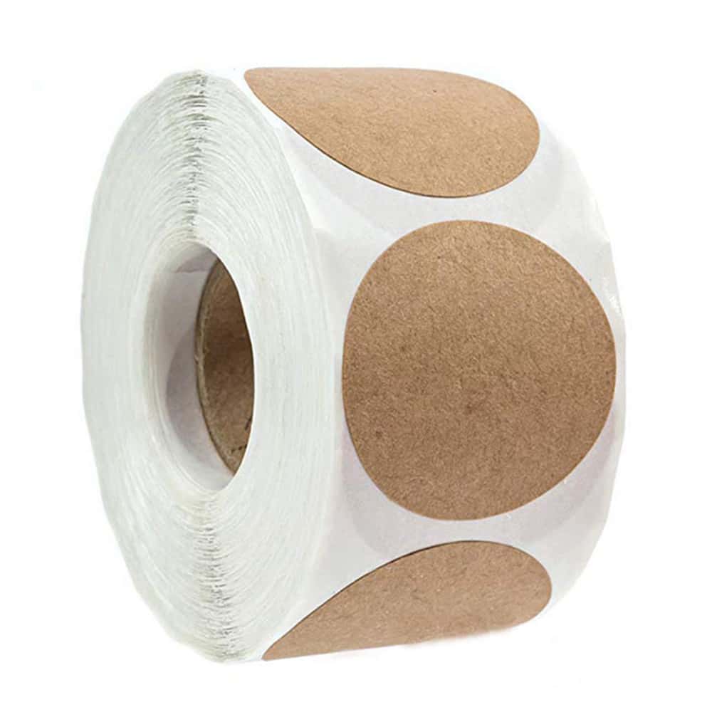 500Pcs Kraft Paper Stickers Round Blank Labels For Handmade Gift Tag ...