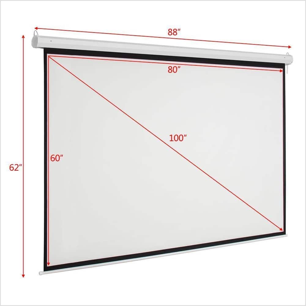Motorized Projector Screen 100in, Electric Projector Screen with Remote ...
