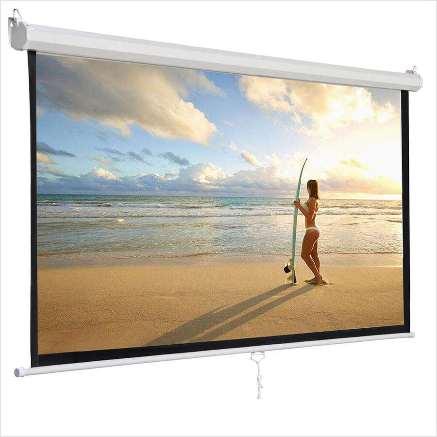 119" Manual Pull Down Projector Projection Screen Home Theater Movie 84 ...