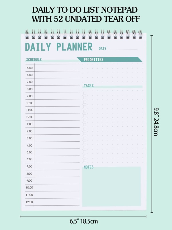 daily to do list notepad spiral daily schedule planning pad with ... daily to do list notepad spiral daily schedule planning pad with ...