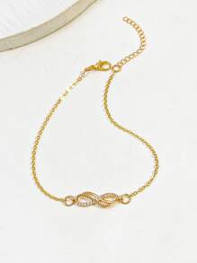 1pc Rhinestone-embedded Infinity Shaped Anklet | SHEIN USA