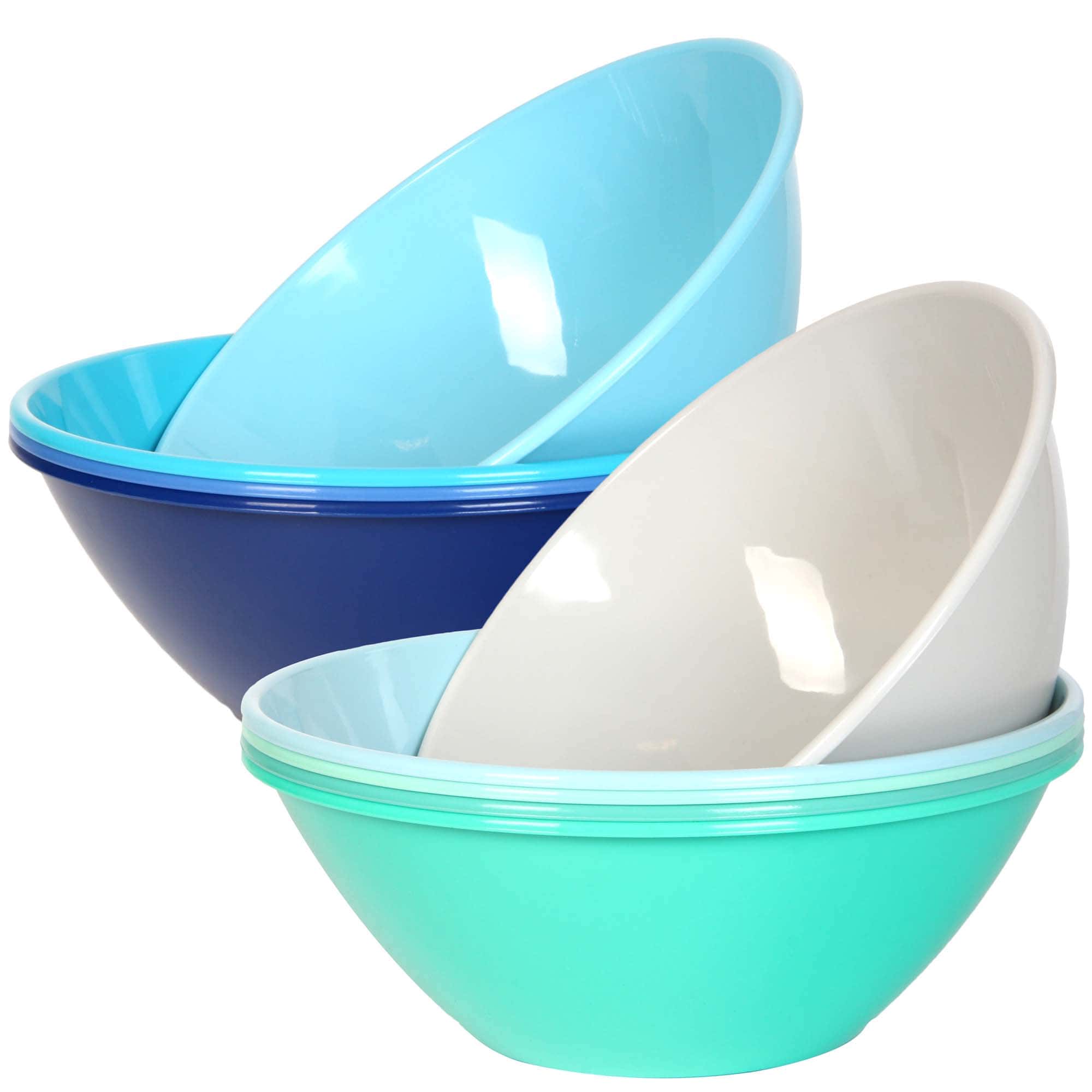 Youngever 10 inch 100 Ounce Plastic Mixing and Serving Bowls, Popcorn ...