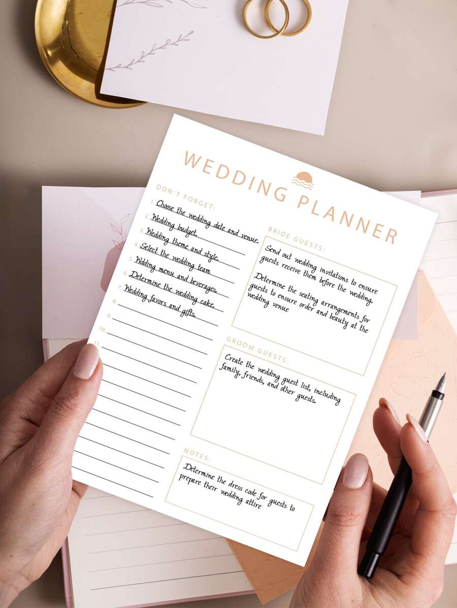 Bruiloft Planner - Omvatten Checklist En Gast Voor Bruid En Bruidegom ...