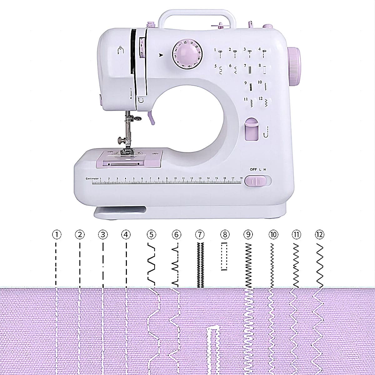 Free-Arm Crafting Mending Sewing Machine With 12 Built-in Stitched ...