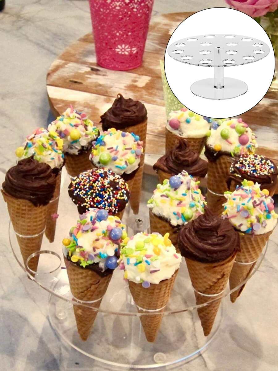 Support 16 Trous Acrylique Transparent Crème Glacée Cône Et Pop-Corn ...