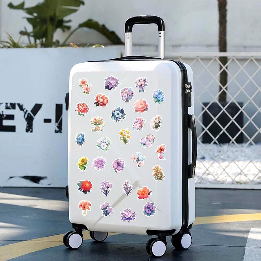 100pcs Flower Stickers, Waterproof Aesthetics Stickers For Phone Case ...