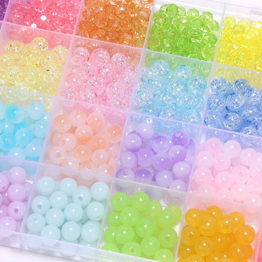Cute Beads Bracelet Making Kit for Girls, 8mm Acrylic Beads for Jewelry ...