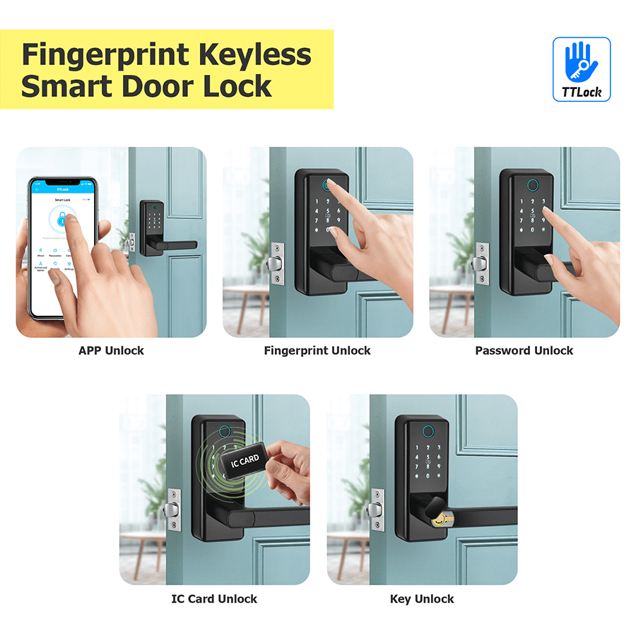 Inteligente Bloqueio , 5 Em 1 Sem Chave Entrada Porta , Inteligente ...