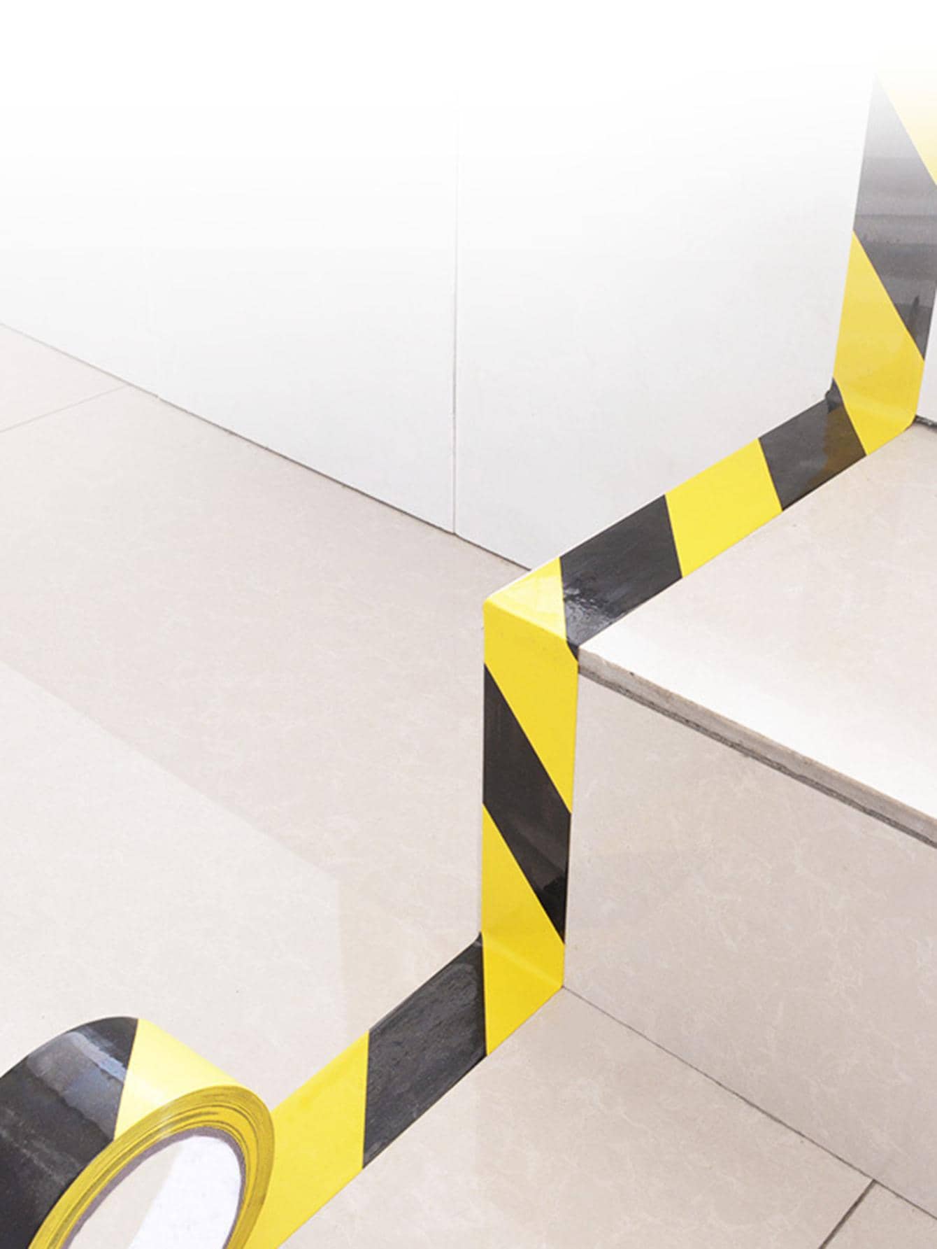 1 rollo Cinta adhesiva advertencia con negro con amarillo de cebra con ...