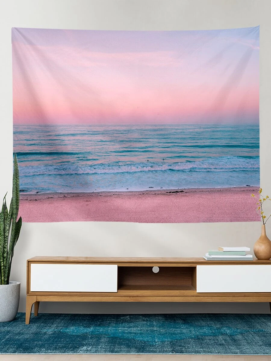 1pc Sea View & Wave Patterned Tapestry | SHEIN UK