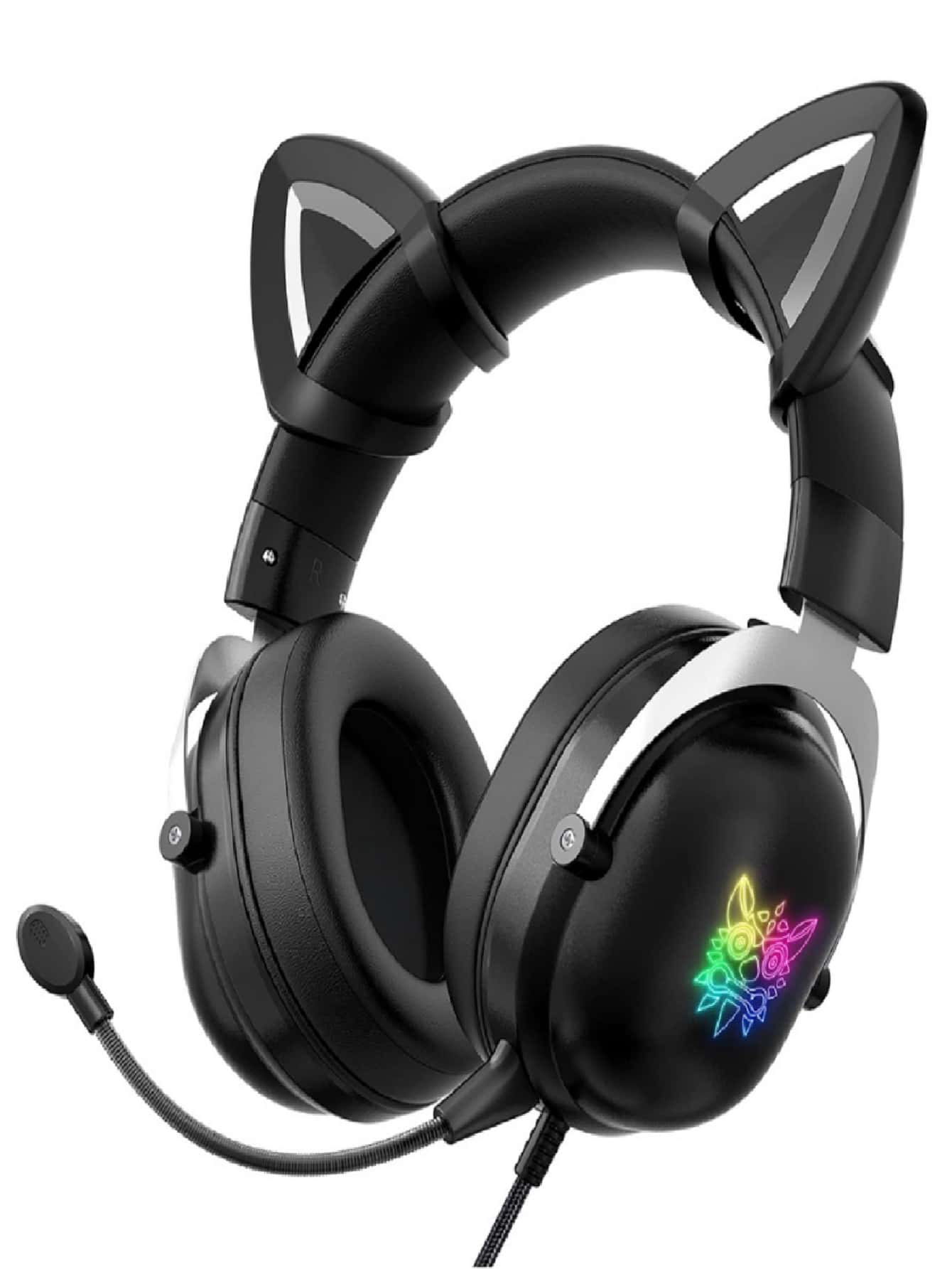 K11 Gamer Headphones With Cat Ear, With RGB Led Light With Headband And ...