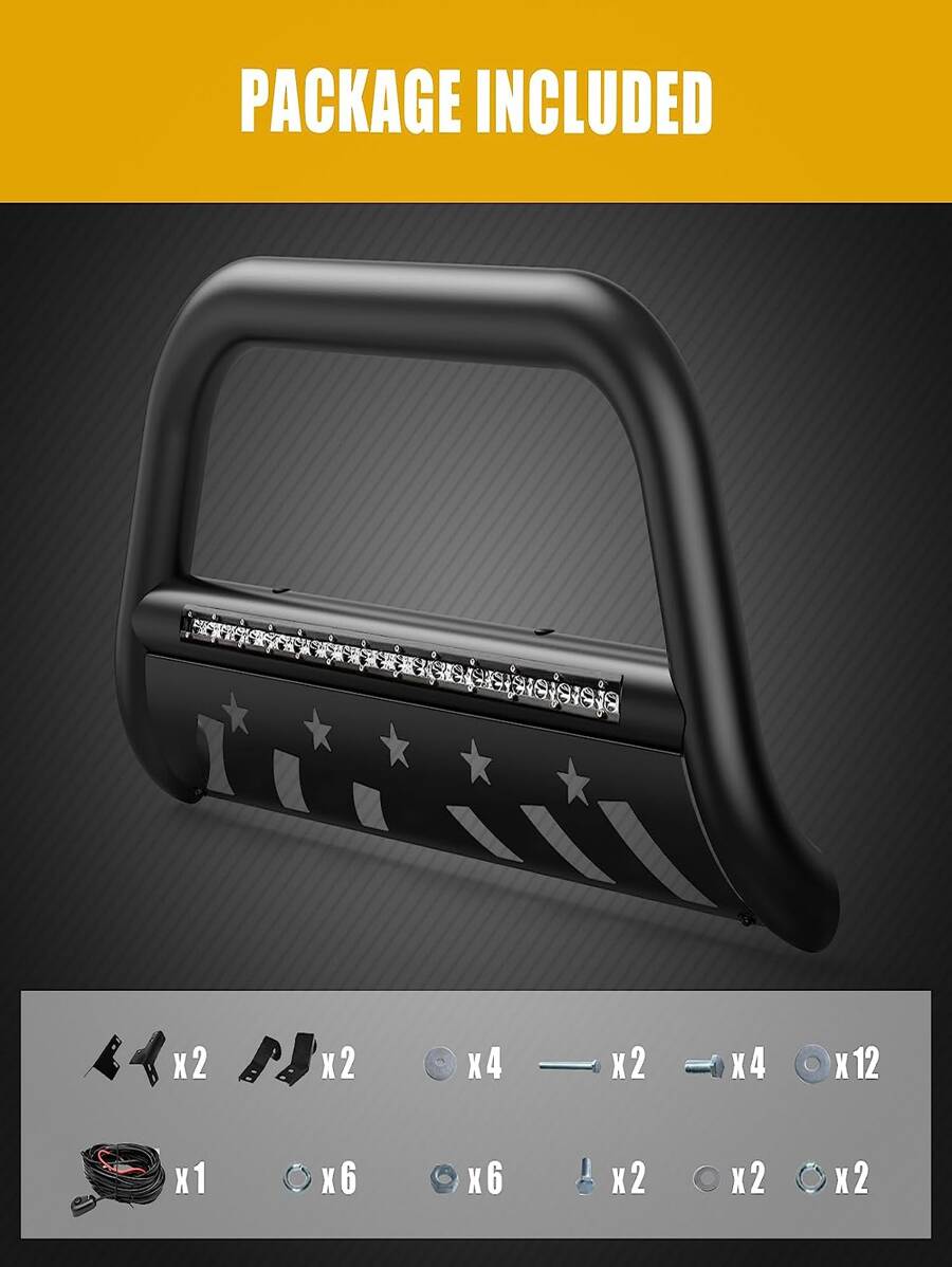 LED Bull Bar Compatible with Tundra 2007-2021, Bull Bar Brush Push ...