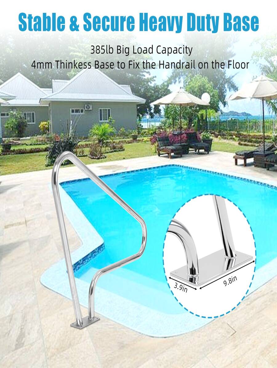 Swimming Pool Handrail 48 x 36 Inches Pool Railings for Inground Pools ...
