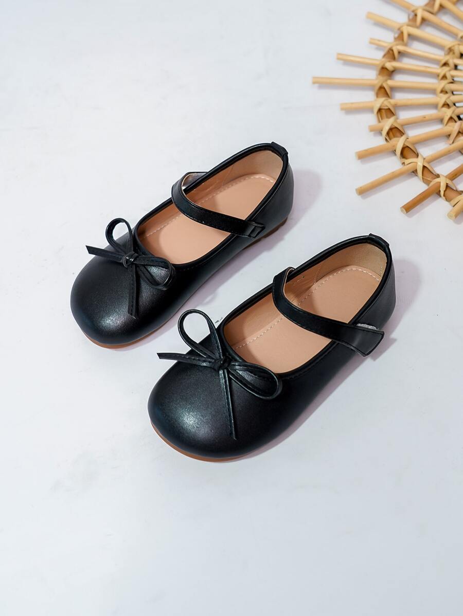 Girls' Princess Style Soft Bottom Shoes With Bowknot, Solid Color, For ...