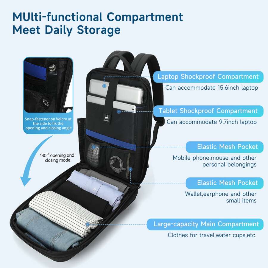 Hard Shell Laptop Backpack 15.6 Inch, Expandable Business Travel ...