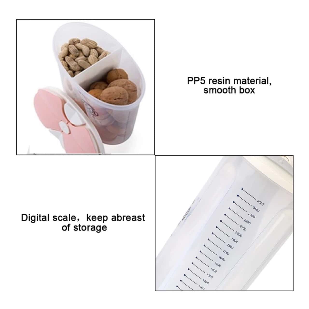 CONTAINER 2.5 LITERS MULTIPURPOSE CONTAINER KITCHEN SEEDS CEREAL ...