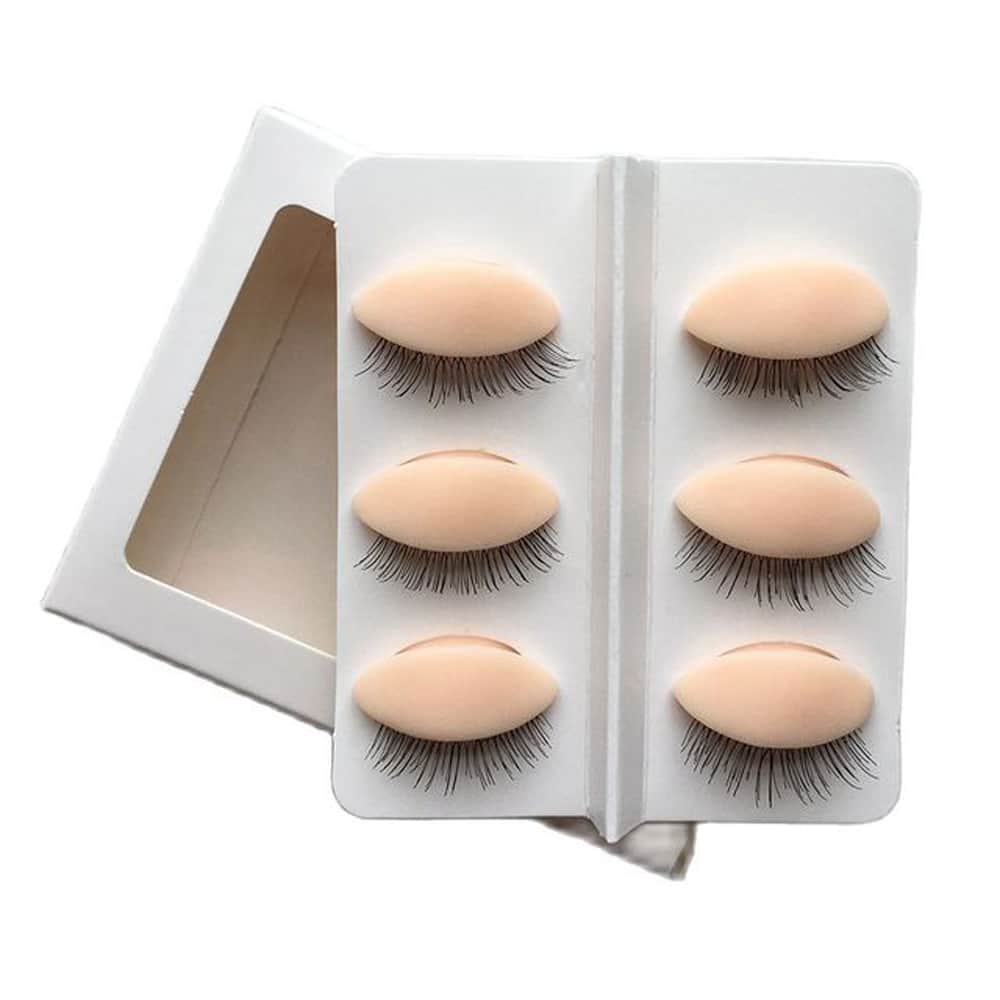 3 Pairs Silicone Replacement Eyelids eye model For Eyelashes Extension ...
