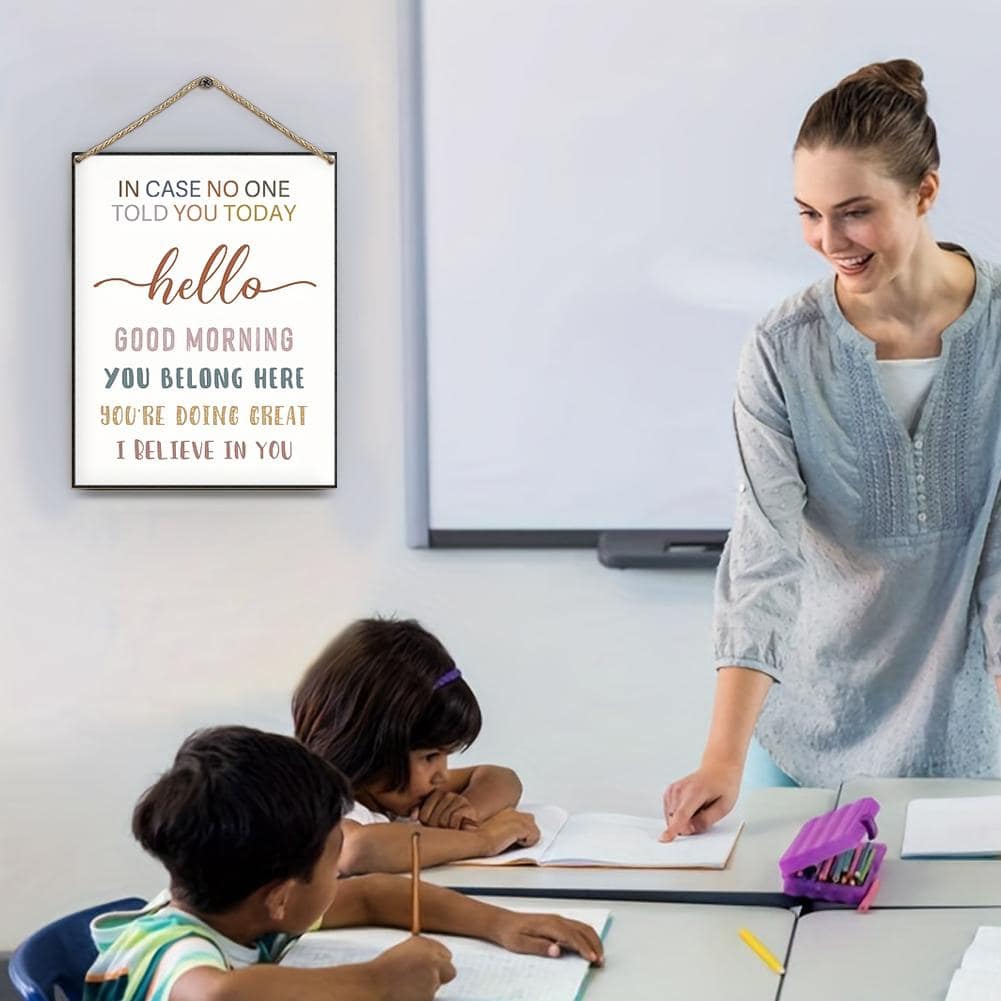 1pc Inspirational Wall Decor Plaque, Classroom Motivational Quotes ...