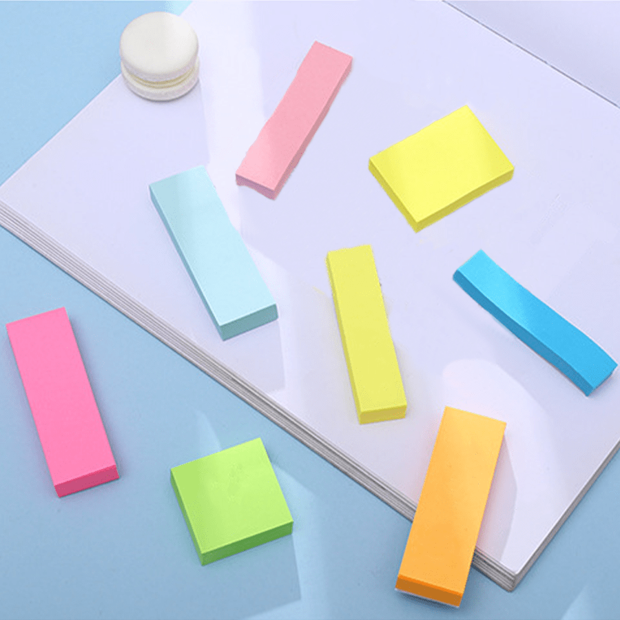 100pcs/pack Self-adhesive Sticky Notes In Various Sizes, Suitable For ...