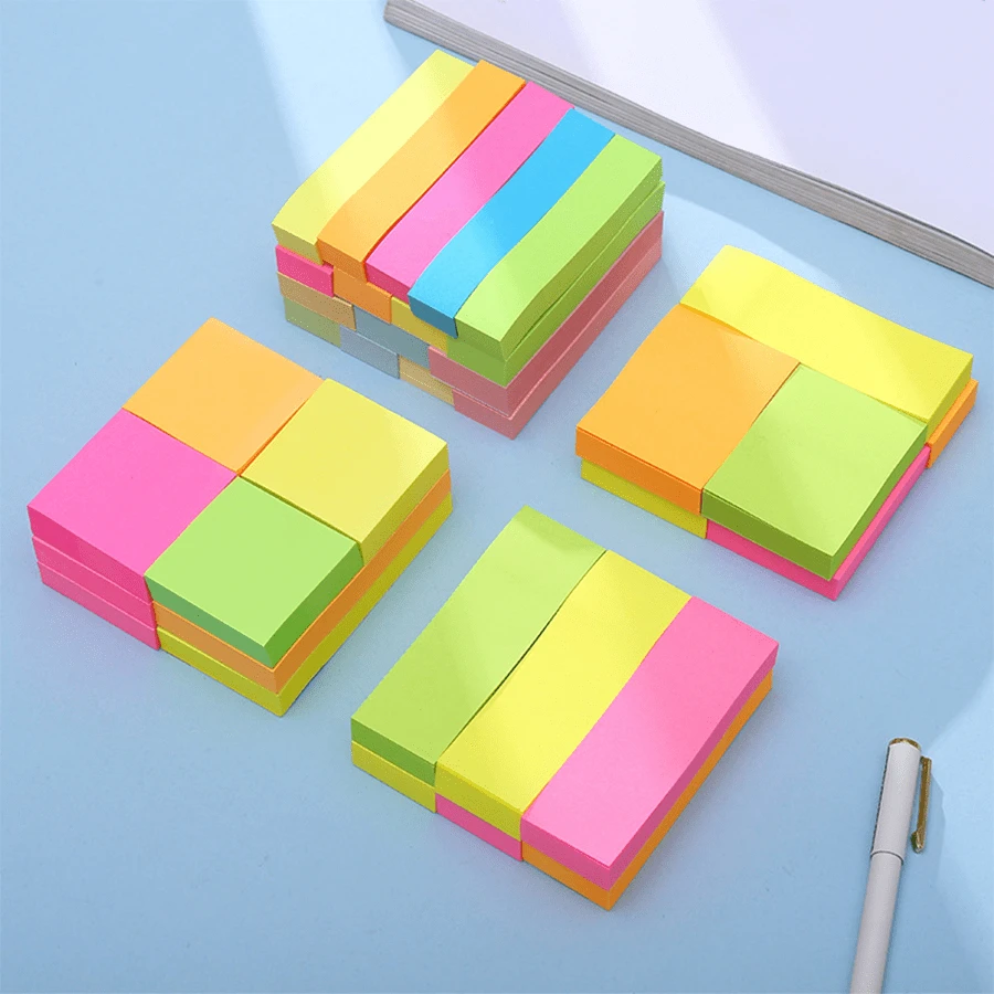 100pcs/pack Self-adhesive Sticky Notes In Various Sizes, Suitable For ...