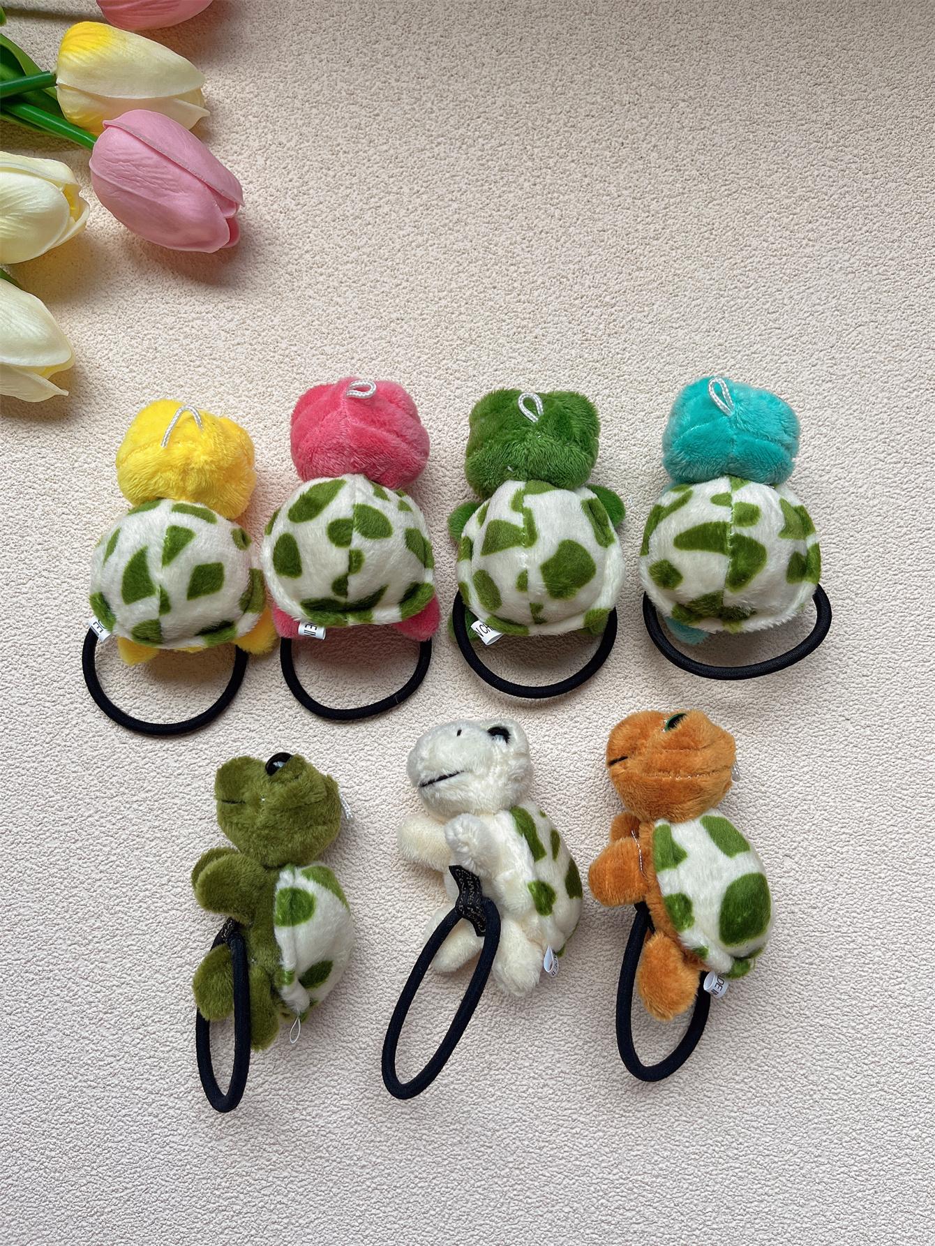 1pc Cute Cartoon Plush Sea Turtle Hair Rope For Women, Elastic Hair Tie ...