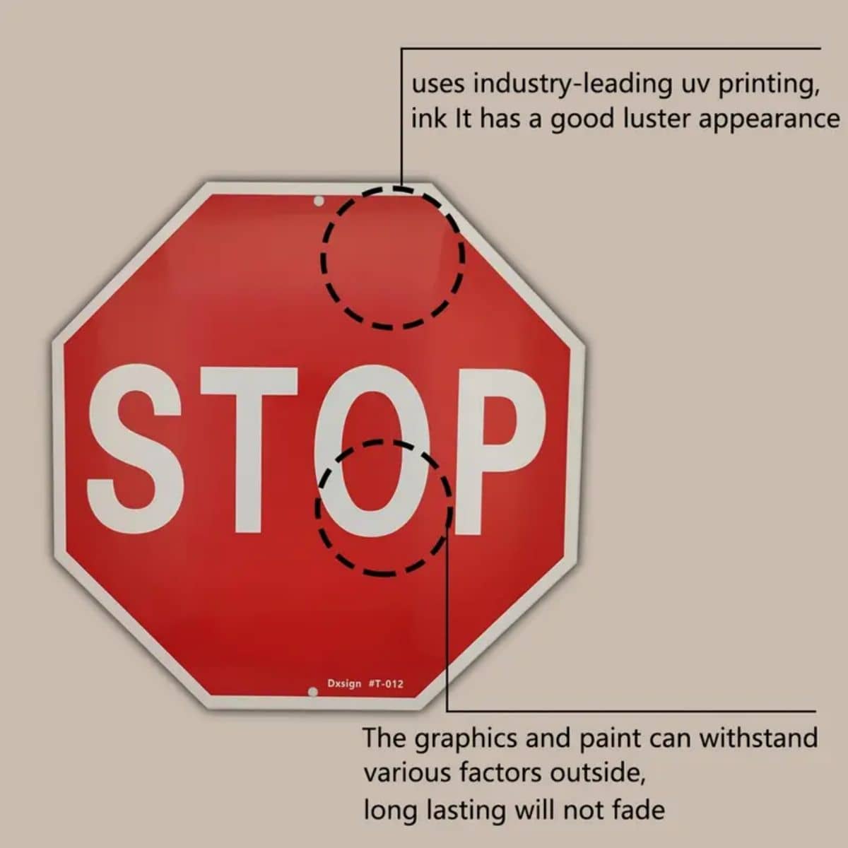 Stop Signs Traffic Aluminum 12"X12" UV Ink Printing Outdoor Use For ...