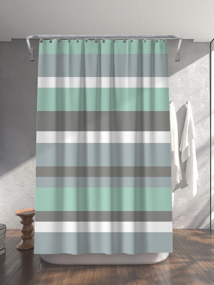 Mint green and grey shower curtain store