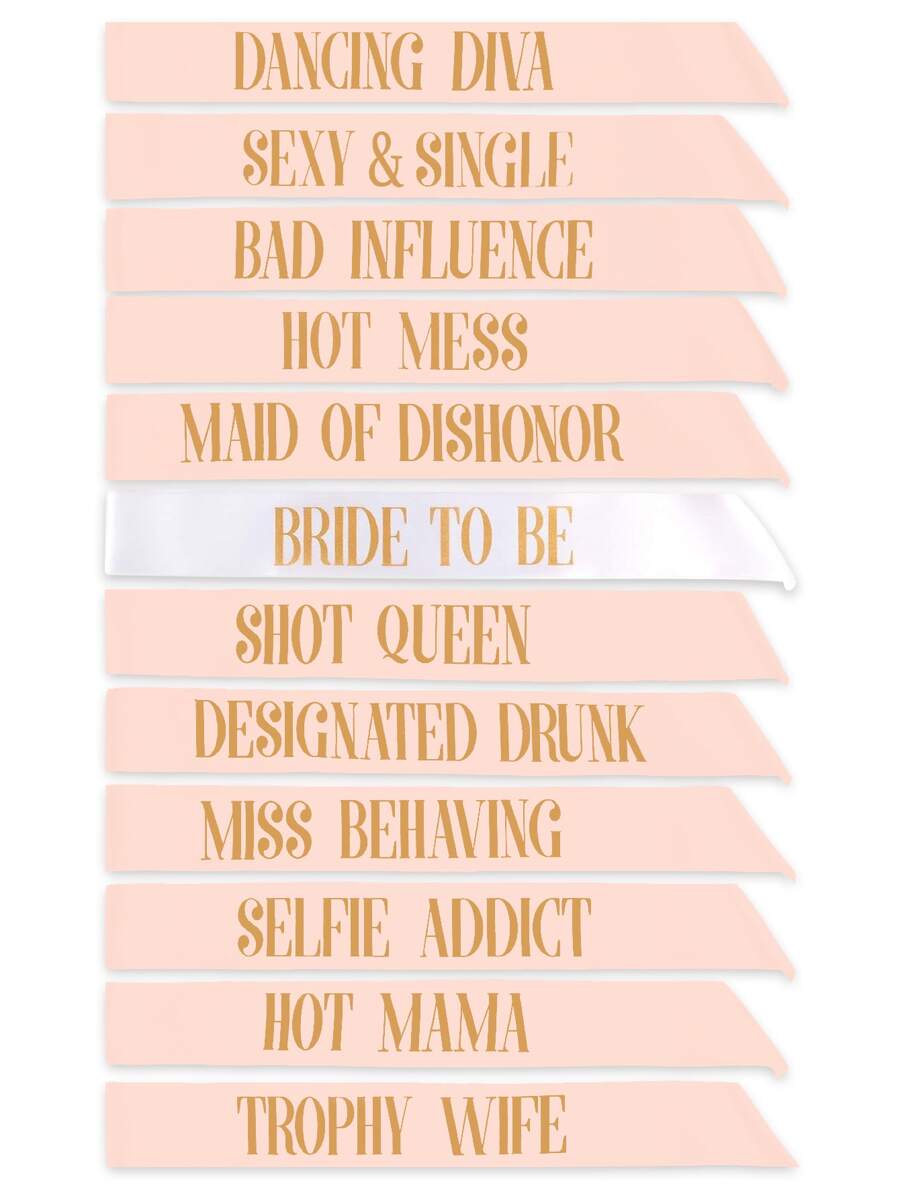 12 Pack Bachelore Party Sashes, Bride Tribe Funny Bridesmaid Sash Set ...