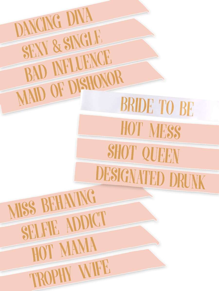 12 Pack Bachelore Party Sashes, Bride Tribe Funny Bridesmaid Sash Set ...