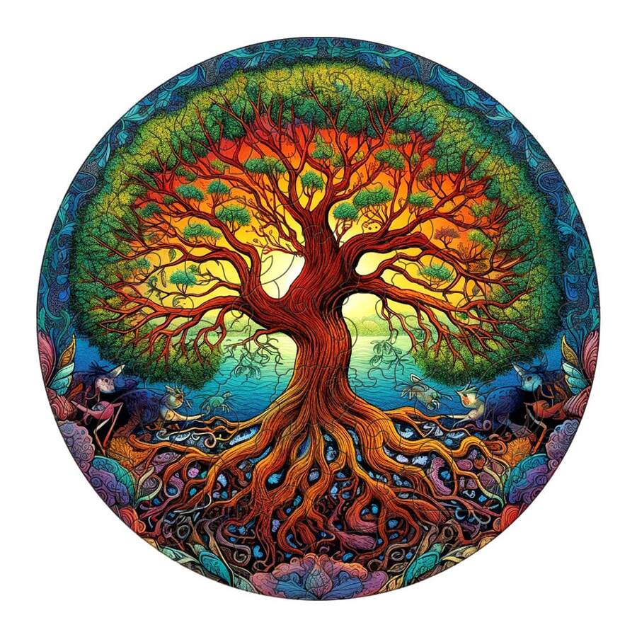 Tree Of Life Irregular Wooden Jigsaw Puzzle | SHEIN EUR