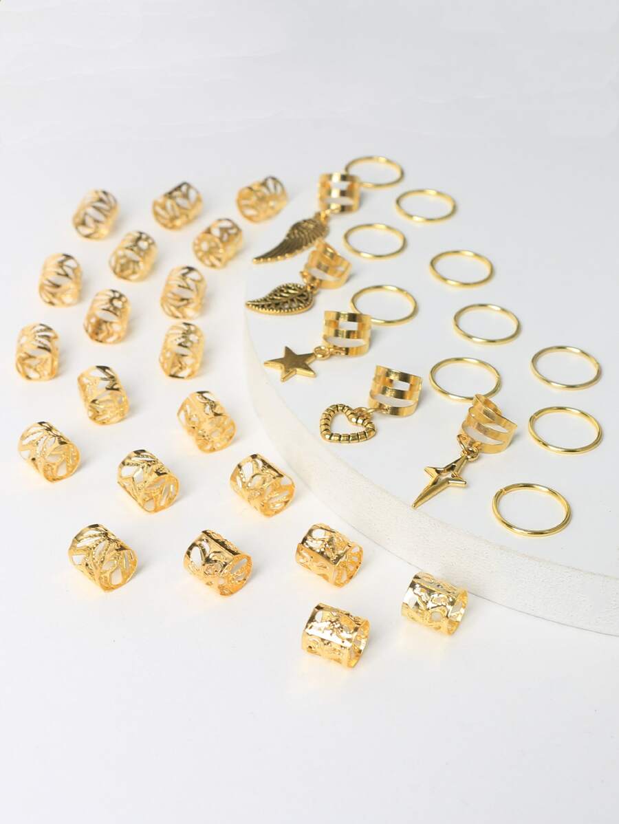 35pcs Gold Sun Themed Mixed Style Set Of Hair Accessories For Women And ...