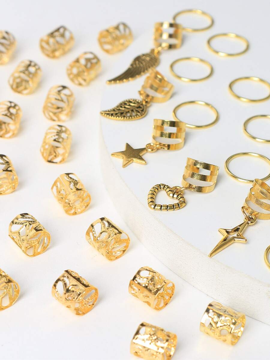 35pcs Gold Sun Themed Mixed Style Set Of Hair Accessories For Women And ...